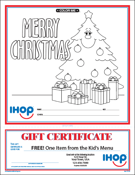 Merry Christmas Color Me Sheet [47-104-42] - $58.00 : IHOP, Local Store ...