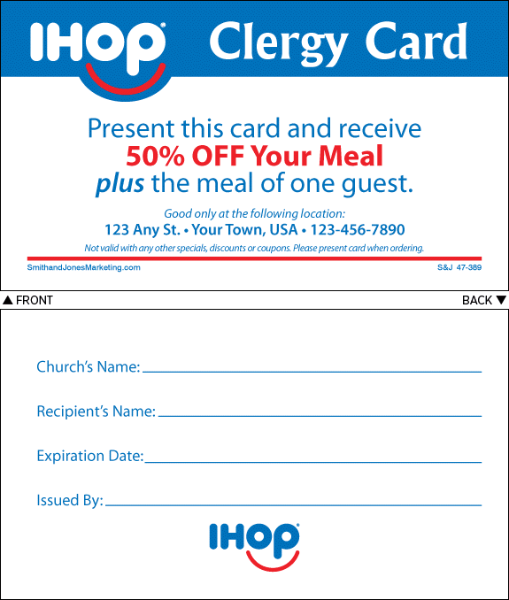 Clergy BCS Card (2-Sided) [47-389] - $59.00 : IHOP, Local Store ...